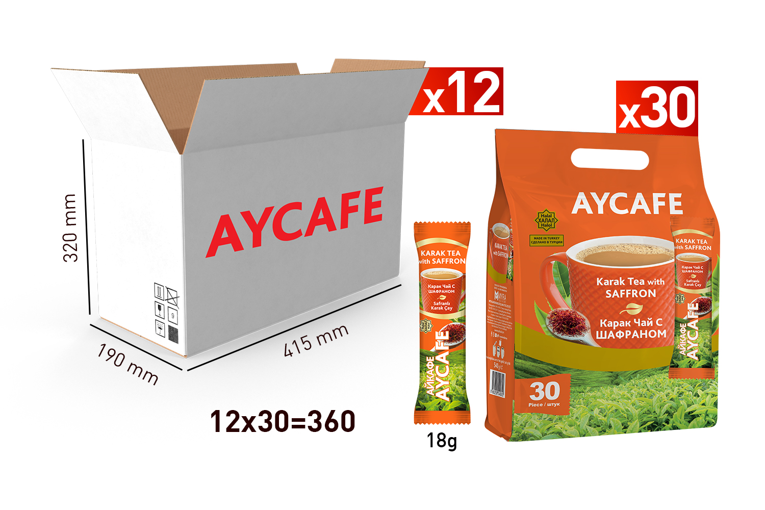 Aycafe Karak Tea Saffron Instant Tea - Myra Food Factory