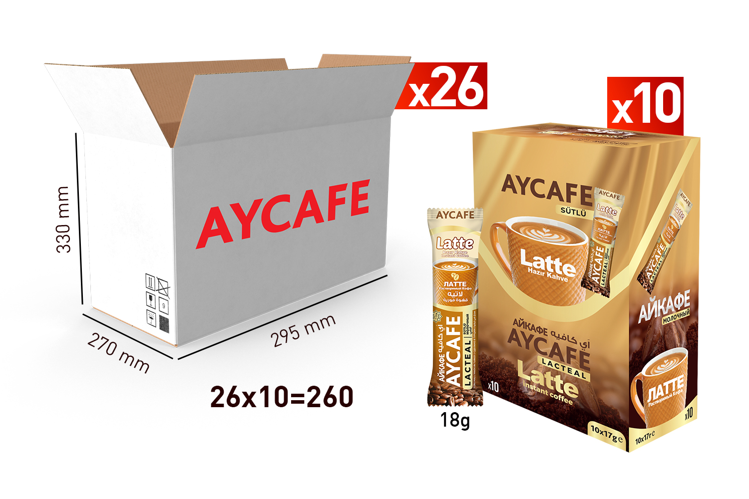 Aycafe Latte Instant Coffee In Sachets - Myra Food Factory